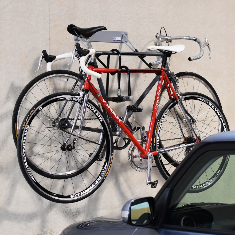 Wall-mounted bike rack - PARALLEL RACK - Madrax - powder-coated steel ...