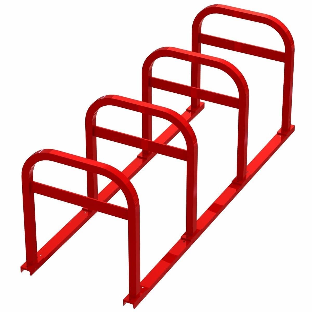 Floor-mounted bike rack - SQUARE UX ON RAILS - Madrax - galvanised ...