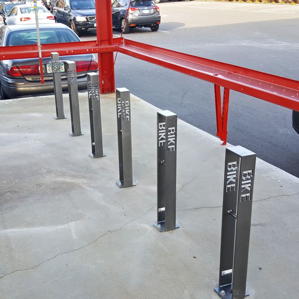 Floor-mounted bike rack - PIERCE™ - Madrax - galvanised steel / powder ...