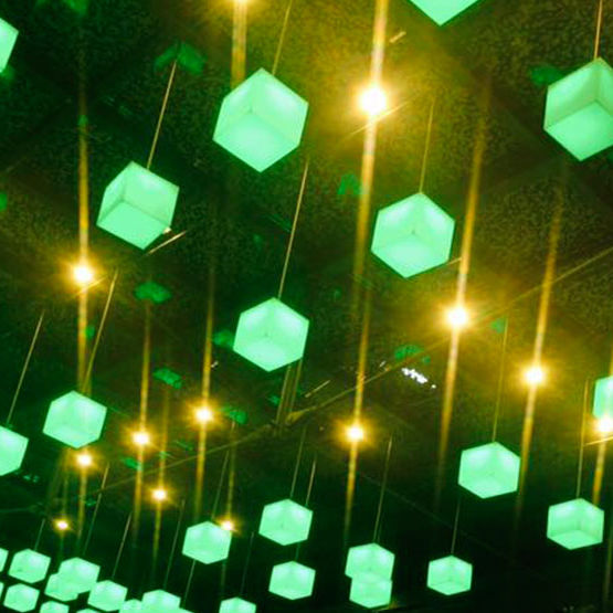 Hanging light fixture - PIXEL - ARCH Led - LED / square / for public space