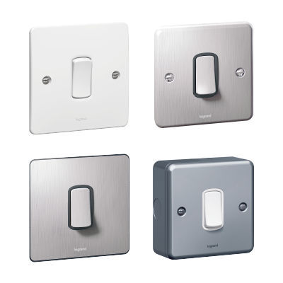 Light switch - SYNERGY™ - LEGRAND - rocker / recessed / metal