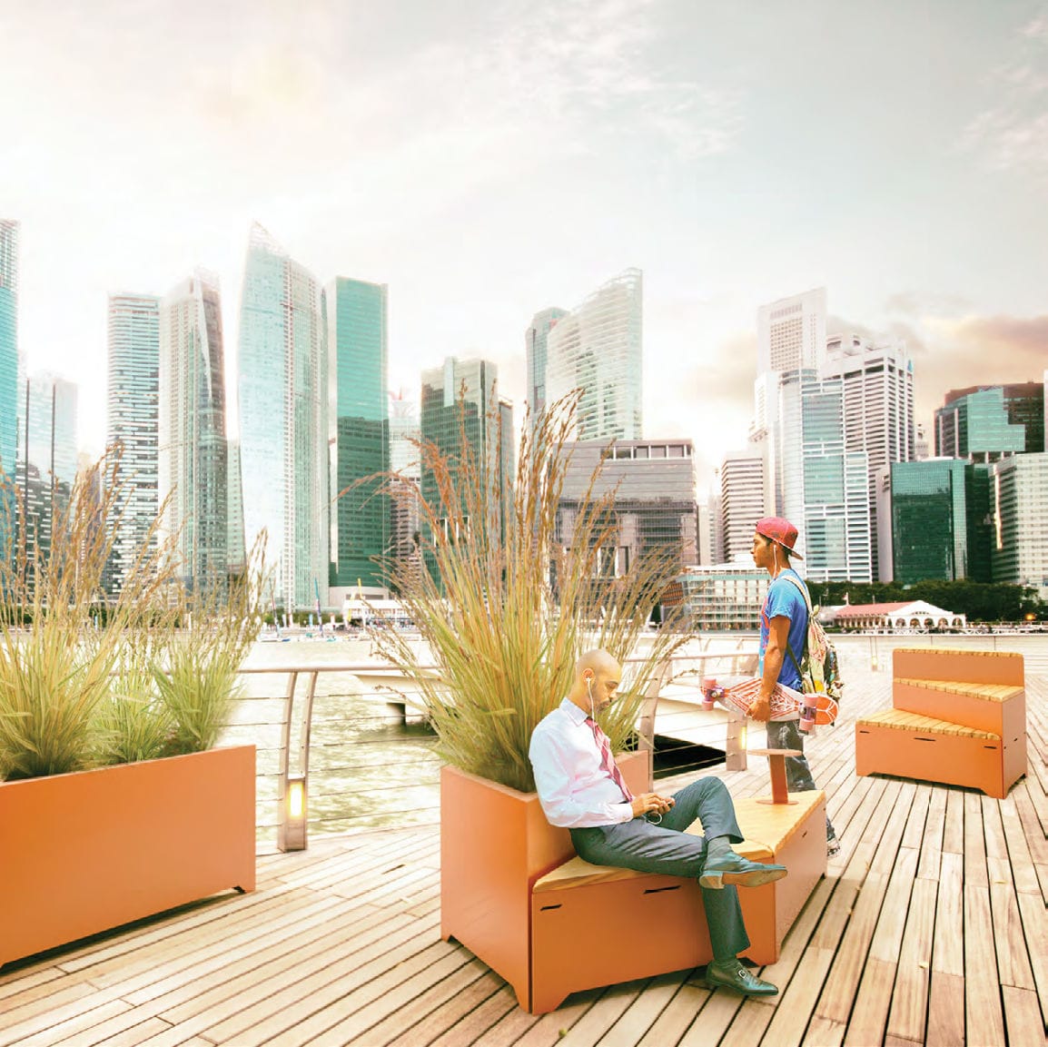 Steel planter - ORIGAMI 06.460 - ZANO Street Furniture - stainless ...