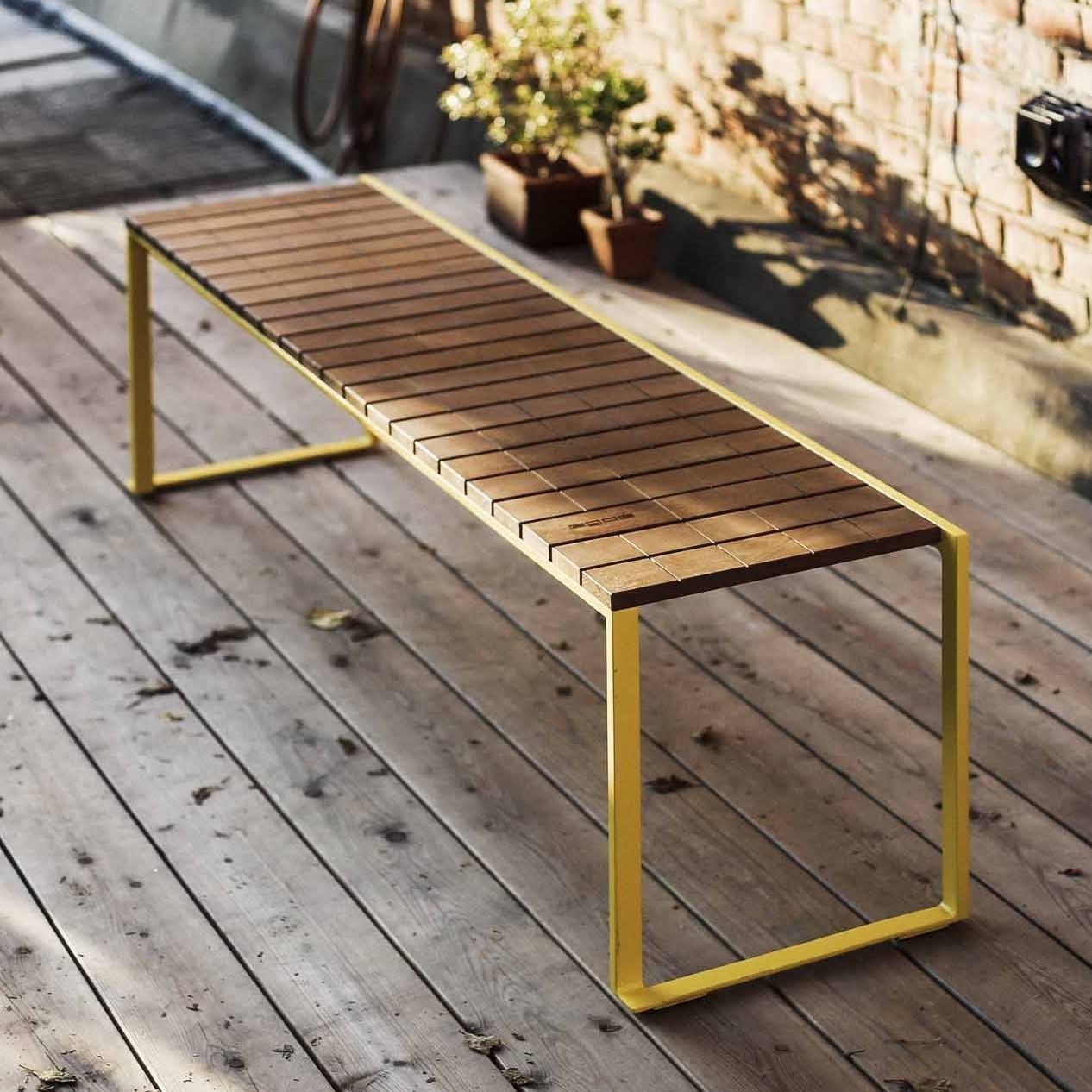 Contemporary garden bench - LBS230 - egoé - solid wood / without ...