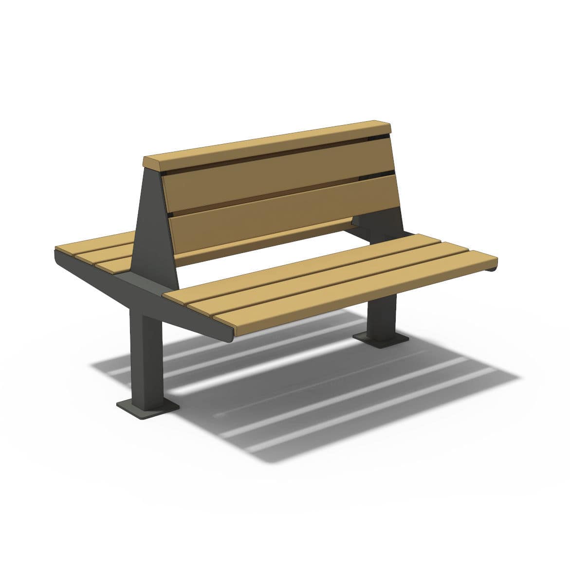 Contemporary public bench - Leva LEVP6631 - egoé - solid wood / steel ...