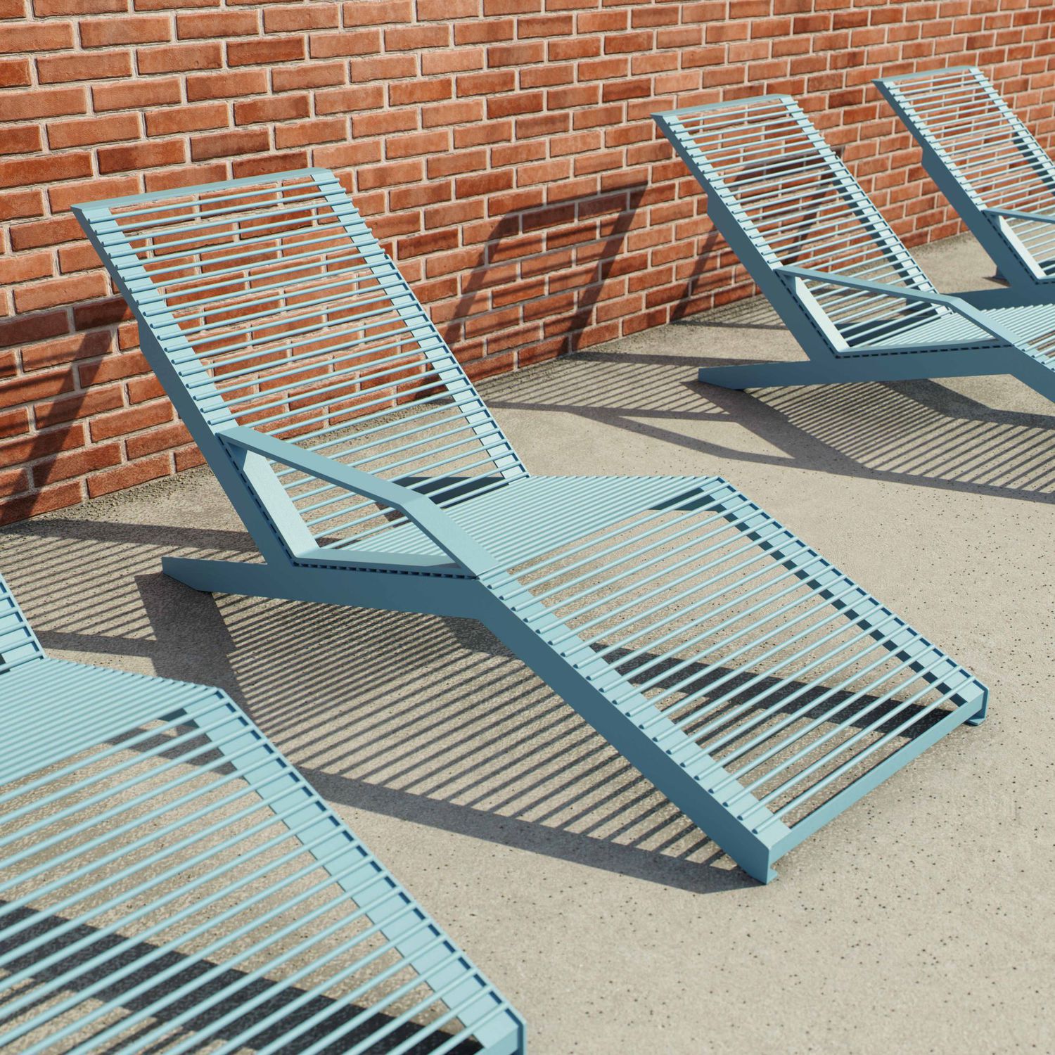 Contemporary sun lounger - A1-2651 - egoé - galvanised steel / thermo ...
