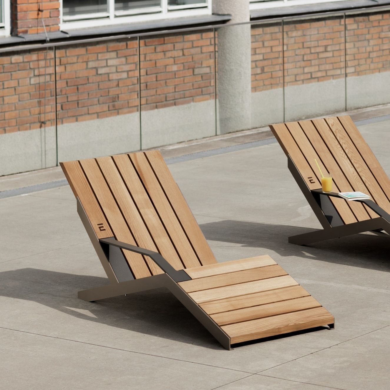 Contemporary sun lounger - A1-4651 - egoé - solid wood / ash / oiled wood