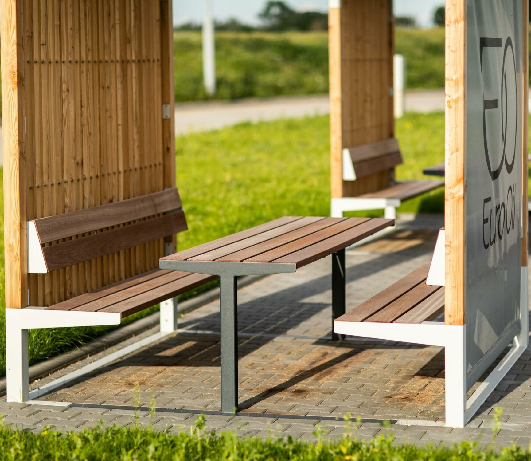 Contemporary picnic table - U4-632 - egoé - solid wood / oiled wood ...