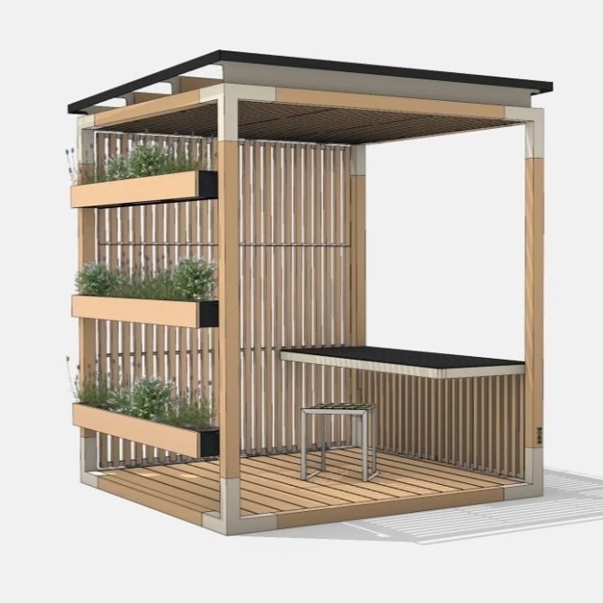 Modular privacy office space - Y6-SET1103 - egoé - 1 person / larch ...