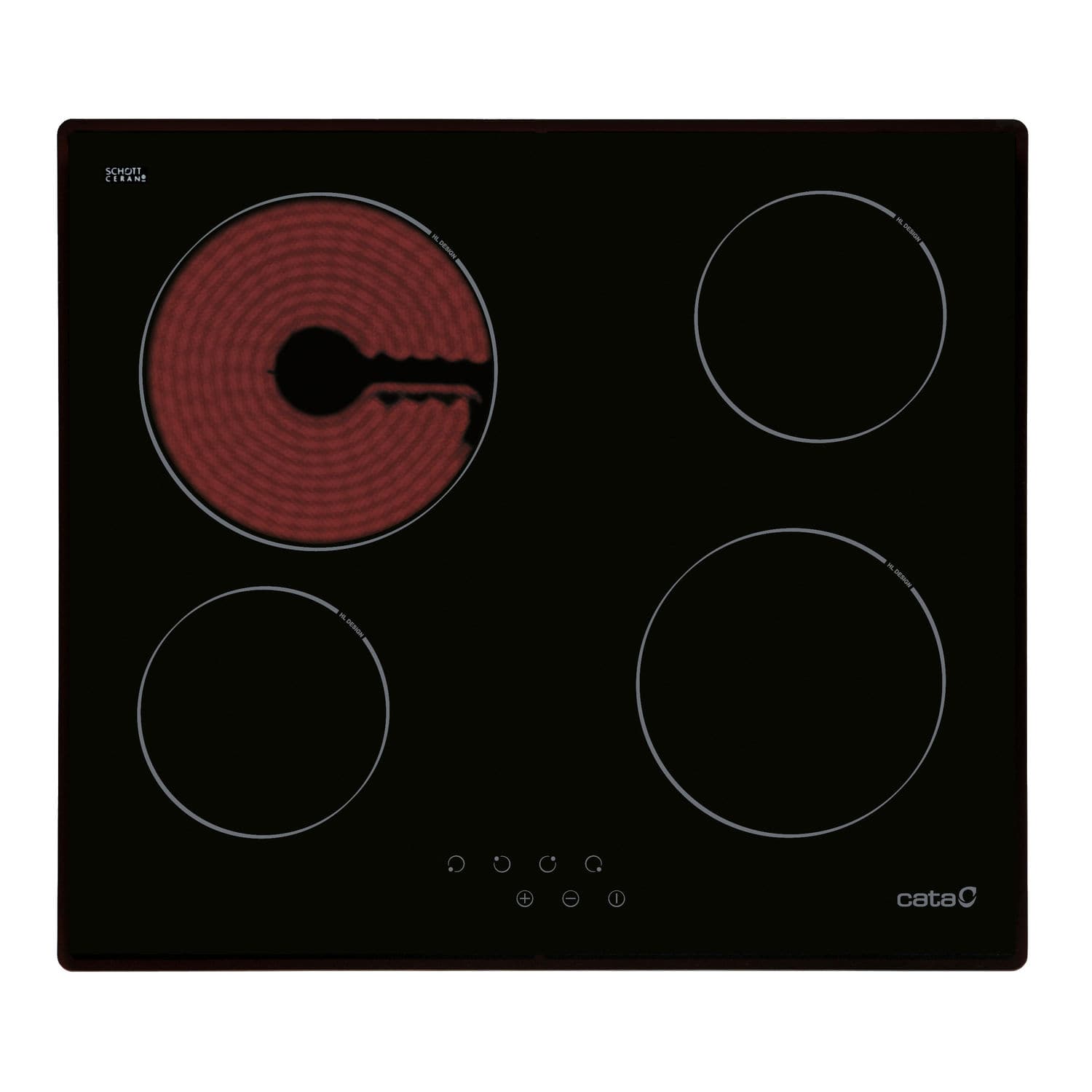 Vitroceramic cooktop - T 604 - CATA - 4 burner / built-in / with touch ...