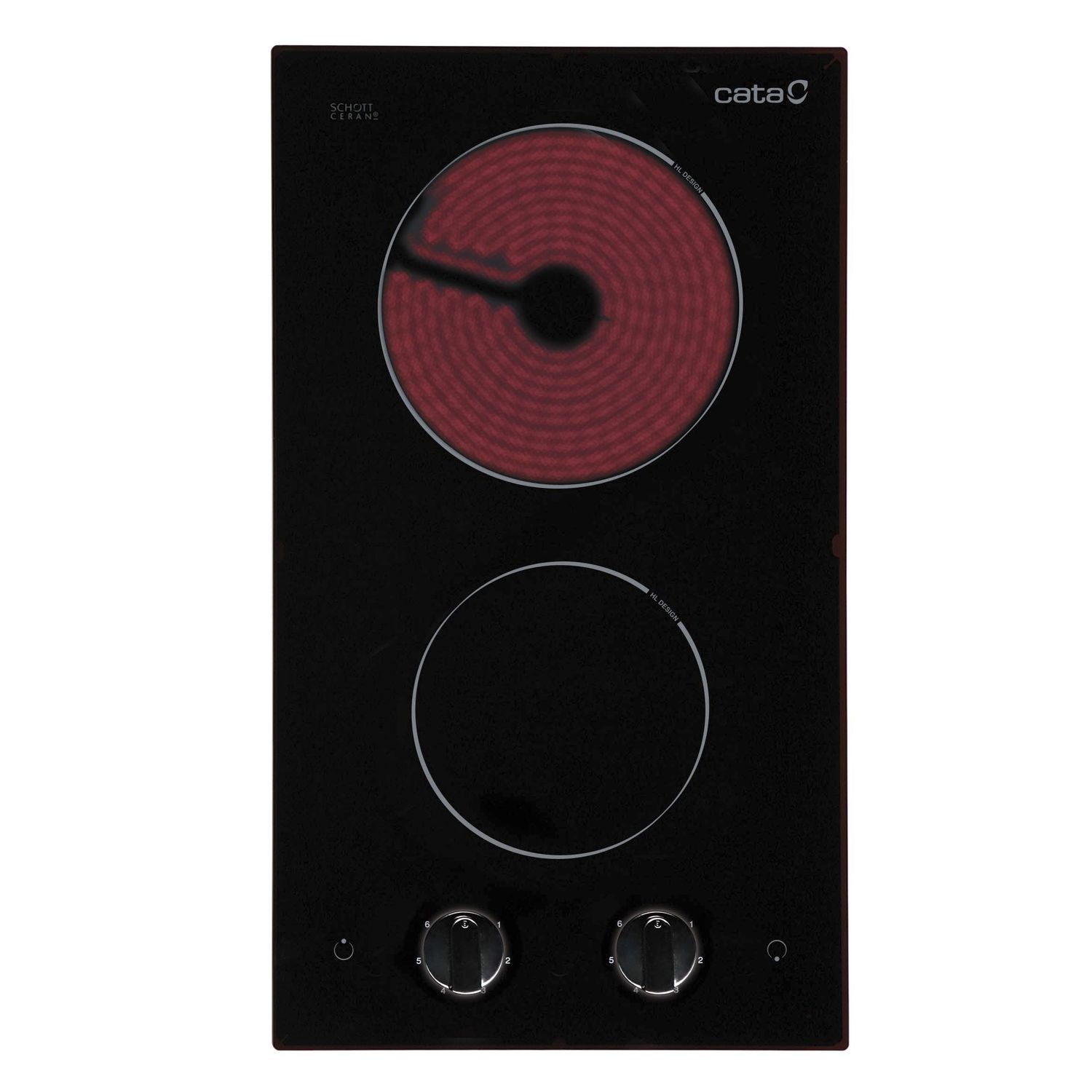 Vitroceramic cooktop - VI 302 - CATA - 2 burner / built-in / with knobs