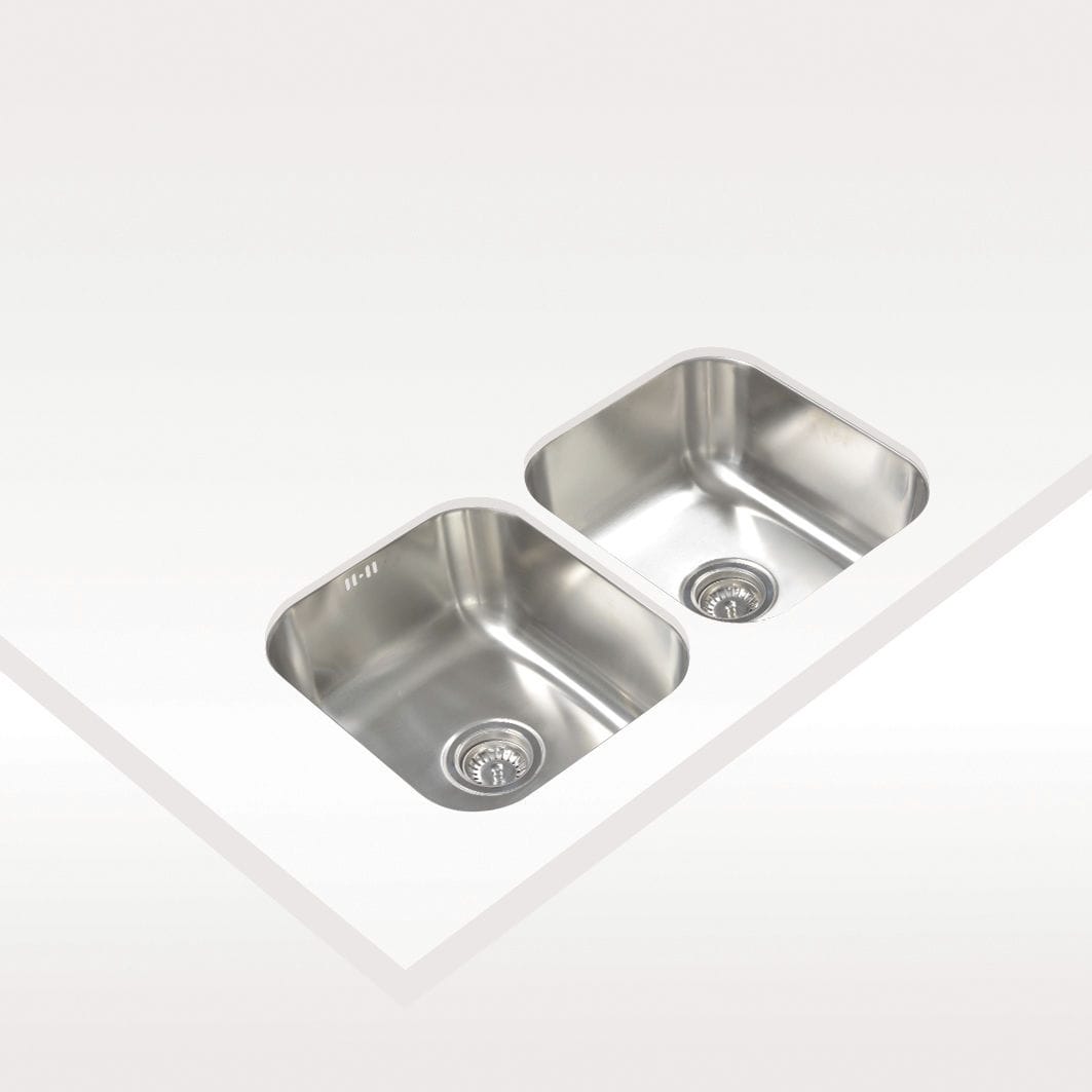 Double kitchen sink - CB-2 - CATA - without drainboard / stainless ...