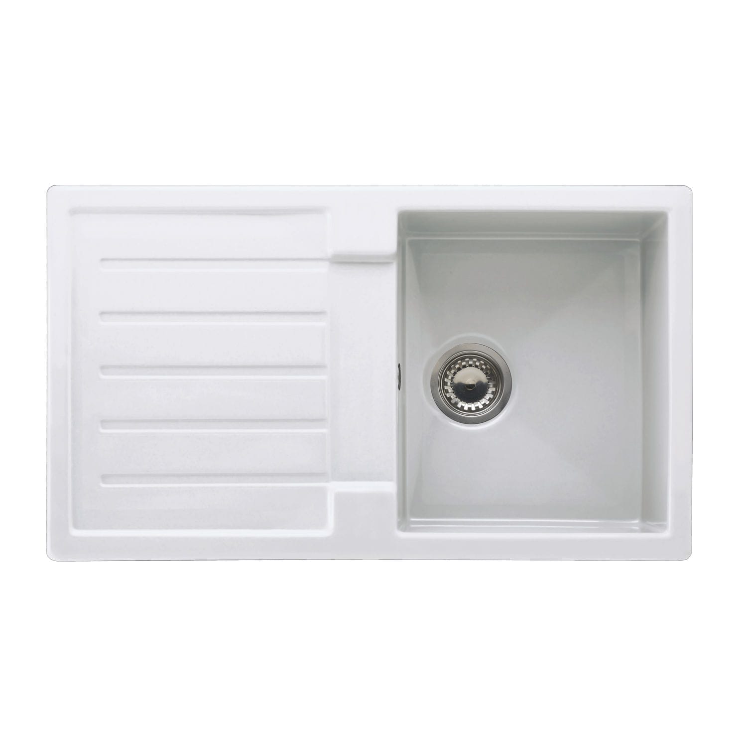 Single-bowl kitchen sink - FRSD-1 WH - CATA - with drainboard ...