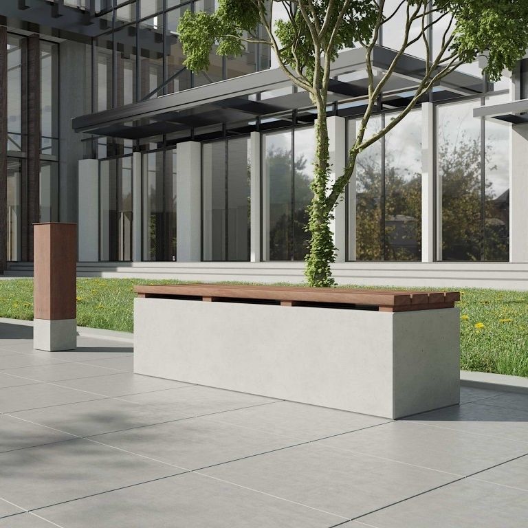 Contemporary public bench - ANGULUS SEDES TRUNCUS 1 - CO33 - wooden ...