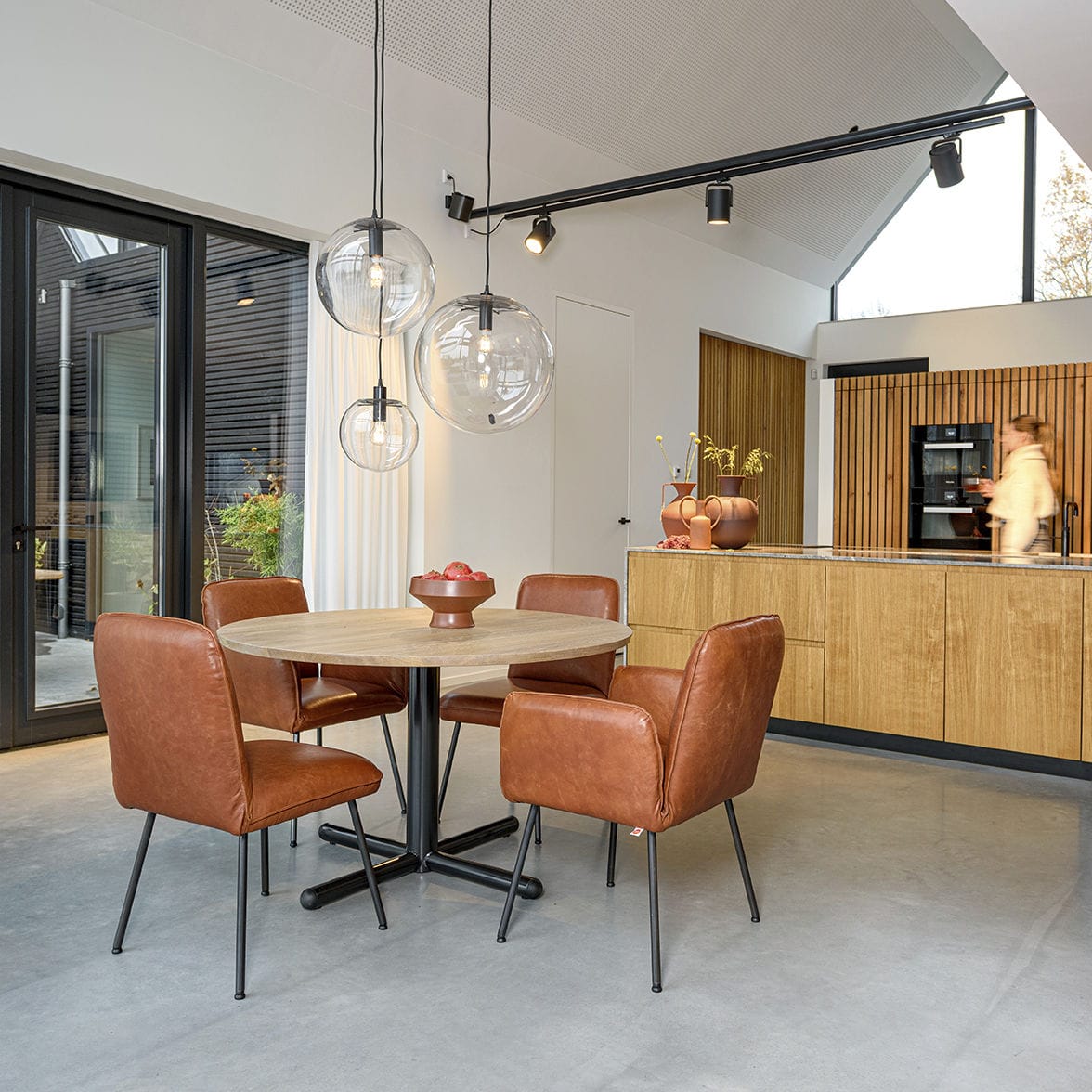 Contemporary dining chair - Shuffle light - Jess - fabric / leather ...