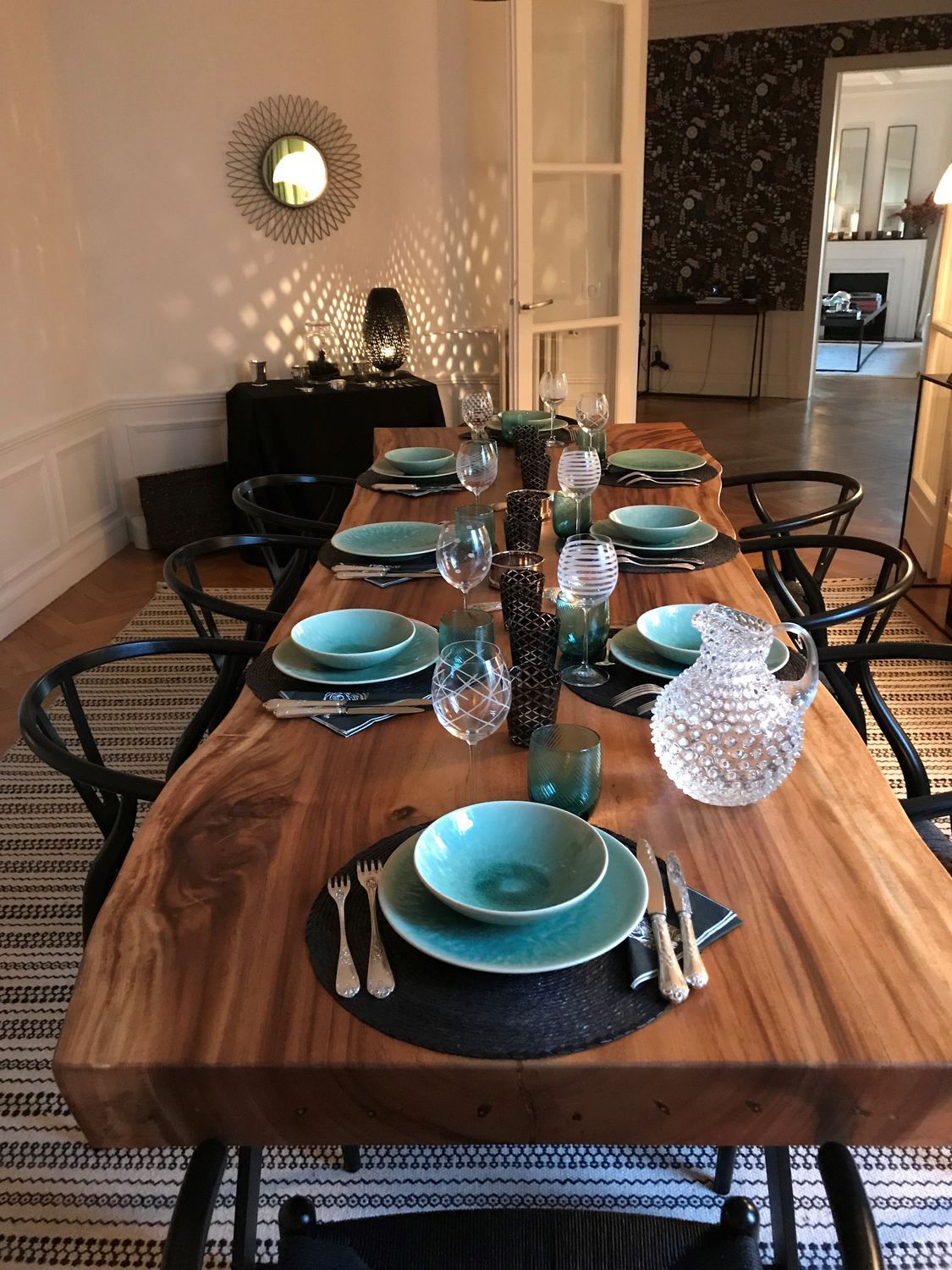 Contemporary dining table - SUAR - Unik - walnut / solid wood ...