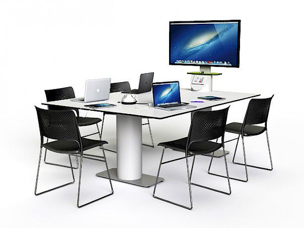 Contemporary conference table - EHUDDLES - WAVEinside - wooden / metal ...