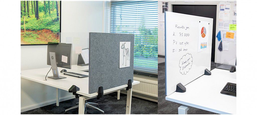 Desk mounted desk screen - SMIT VISUAL™ - WAVEinside - magnetic