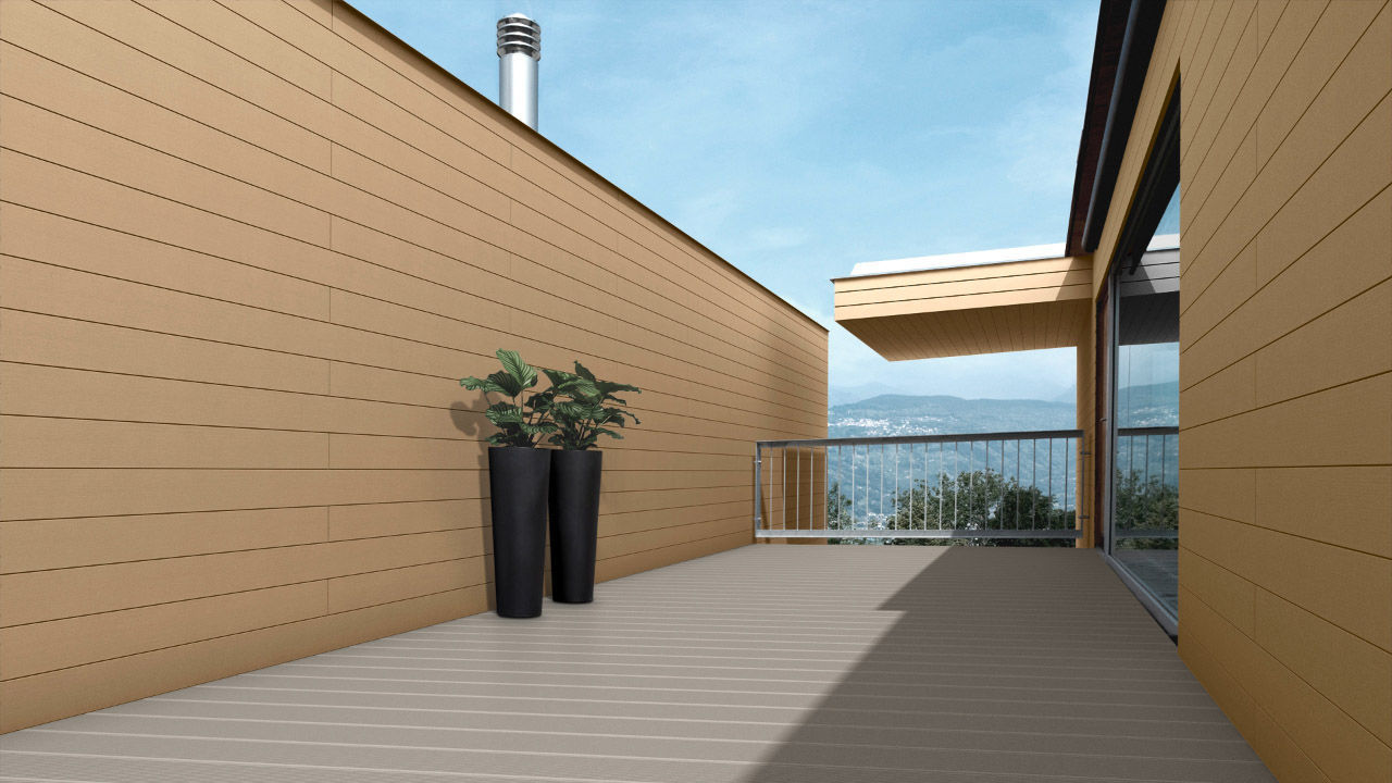 Strip cladding / composite / grooved / wood look - CDECK® - IHT LDA ...