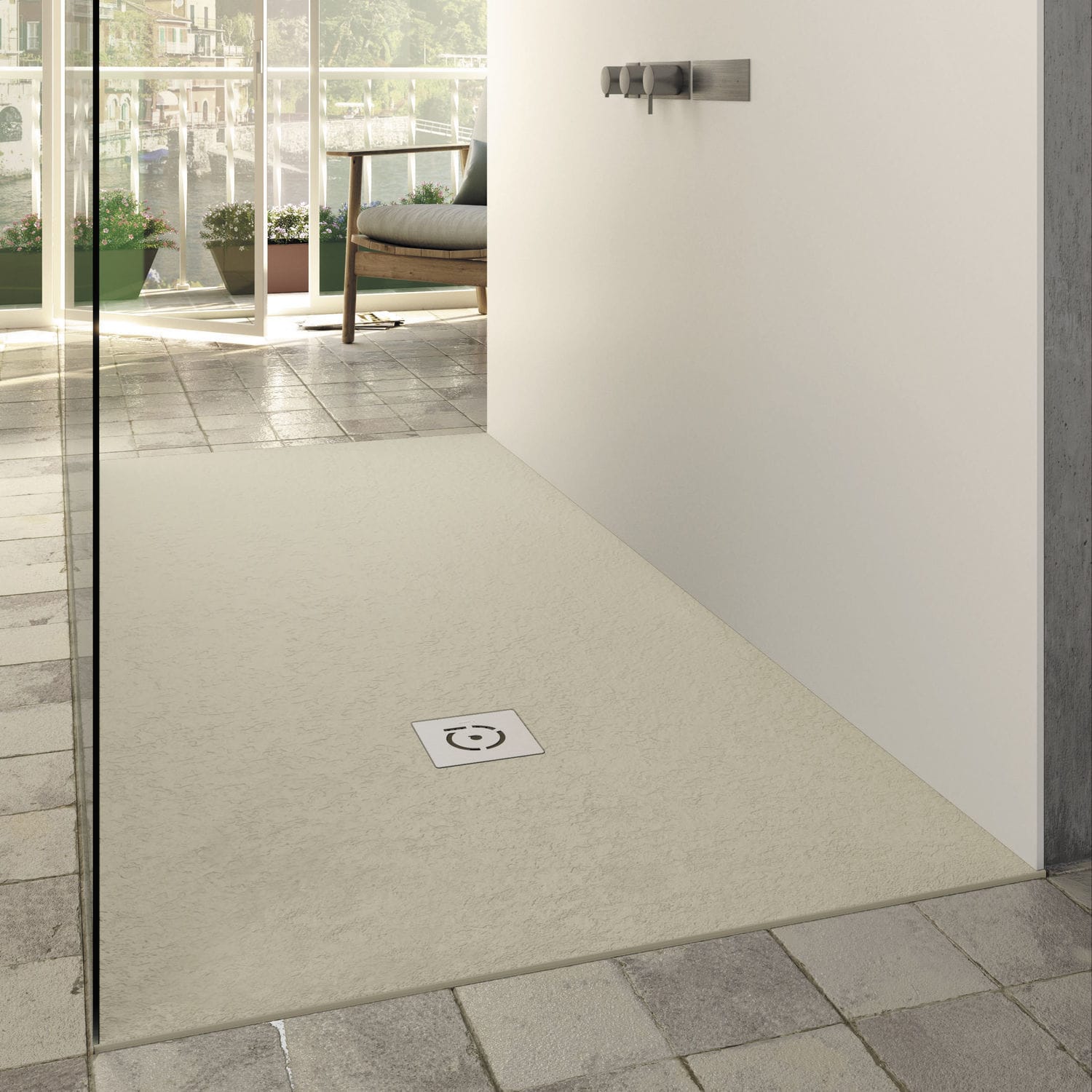 Rectangular shower base - Relief Plus - QUARE DESIGN - recessed / flush ...