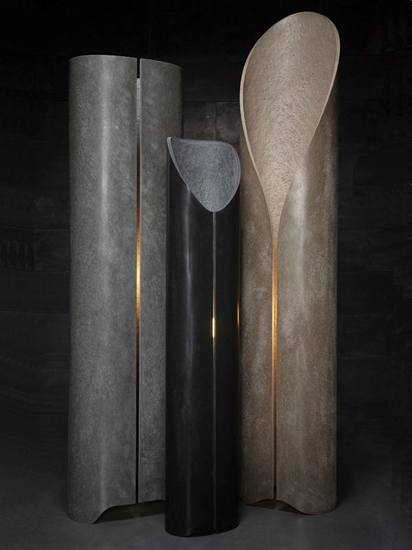 Contemporary light column - MARTA - itaibaron - concrete / fluorescent ...