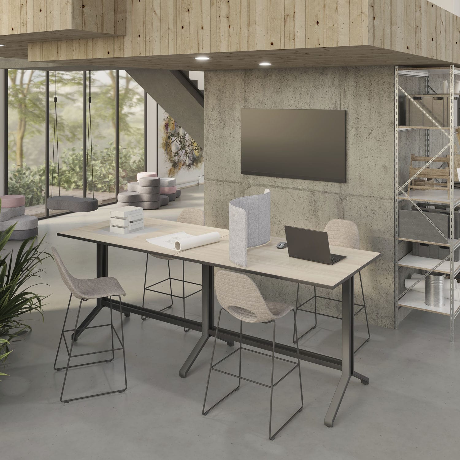 Desk mounted desk divider - PRIVI - Nowy Styl - fabric / protective ...