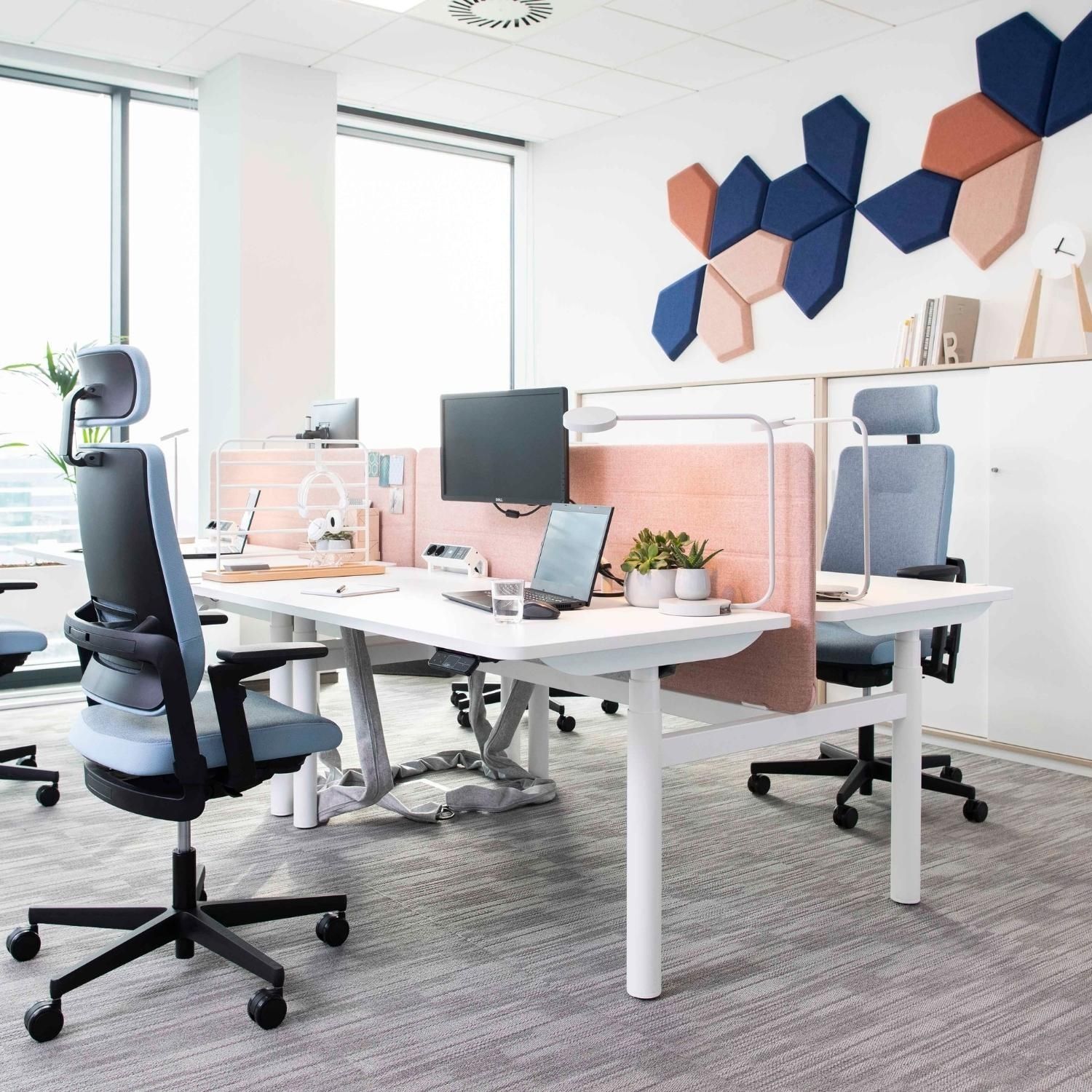 Workstation desk - PLAY&WORK - Nowy Styl - with post / 2-4 person ...