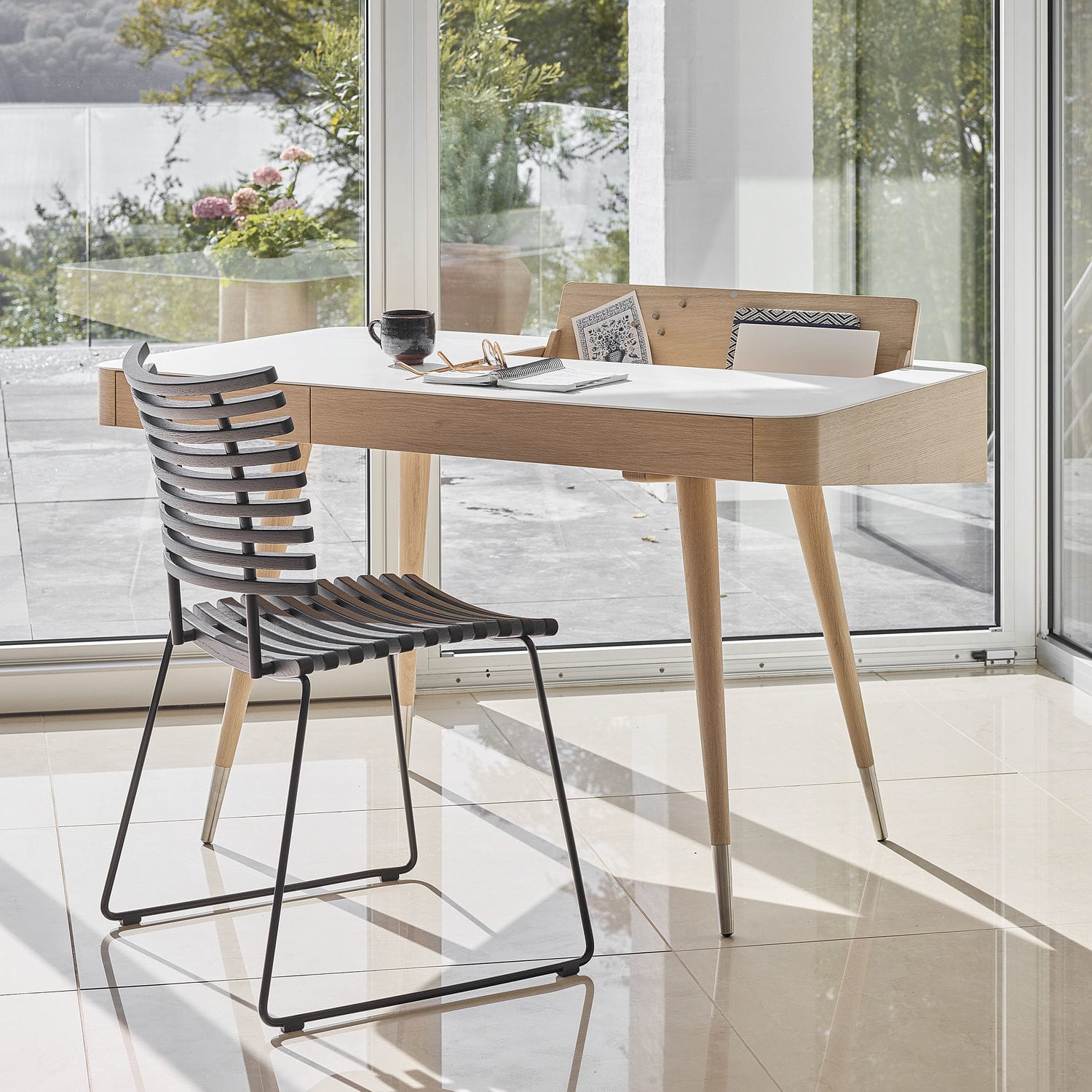 Contemporary secretary desk - AK 1330 - Naver Collection - oak / walnut ...