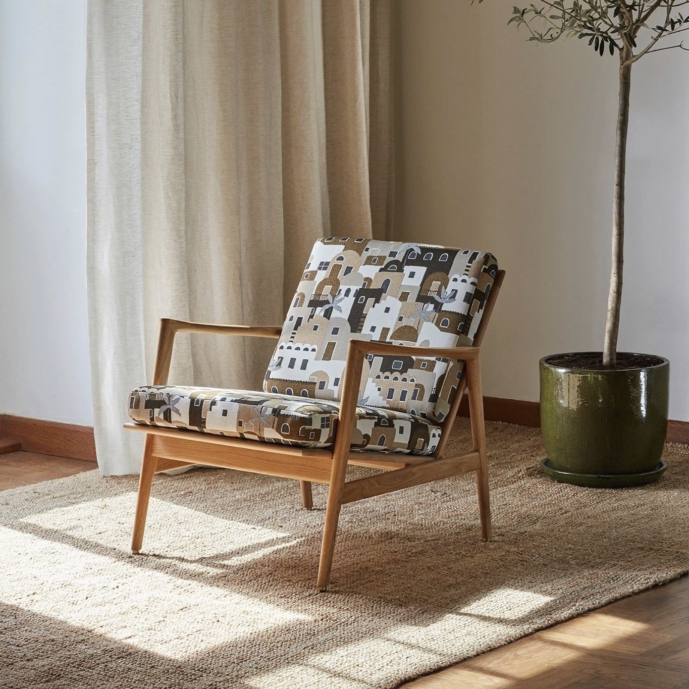 Contemporary lounge chair - STEFAN - 366 Concept - textile / leather / foam