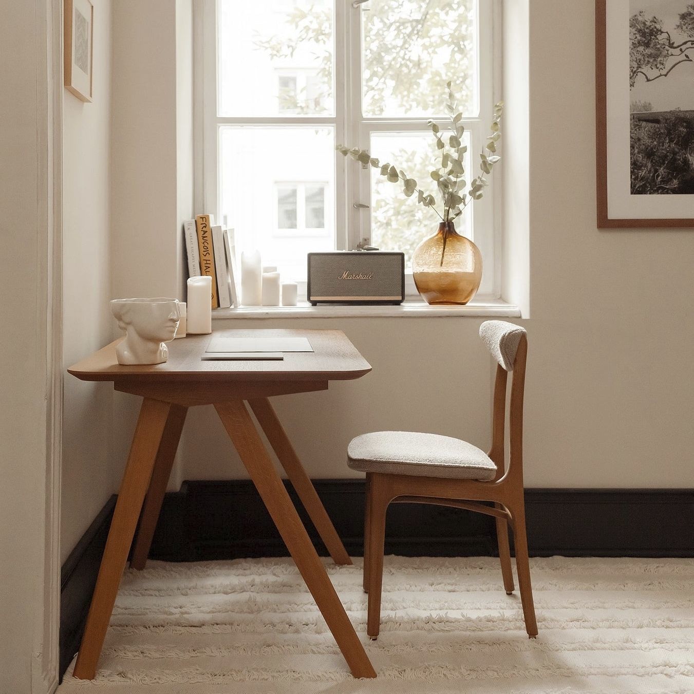 Minimalist design desk - S60 - 366 Concept - oak / wood veneer / straight