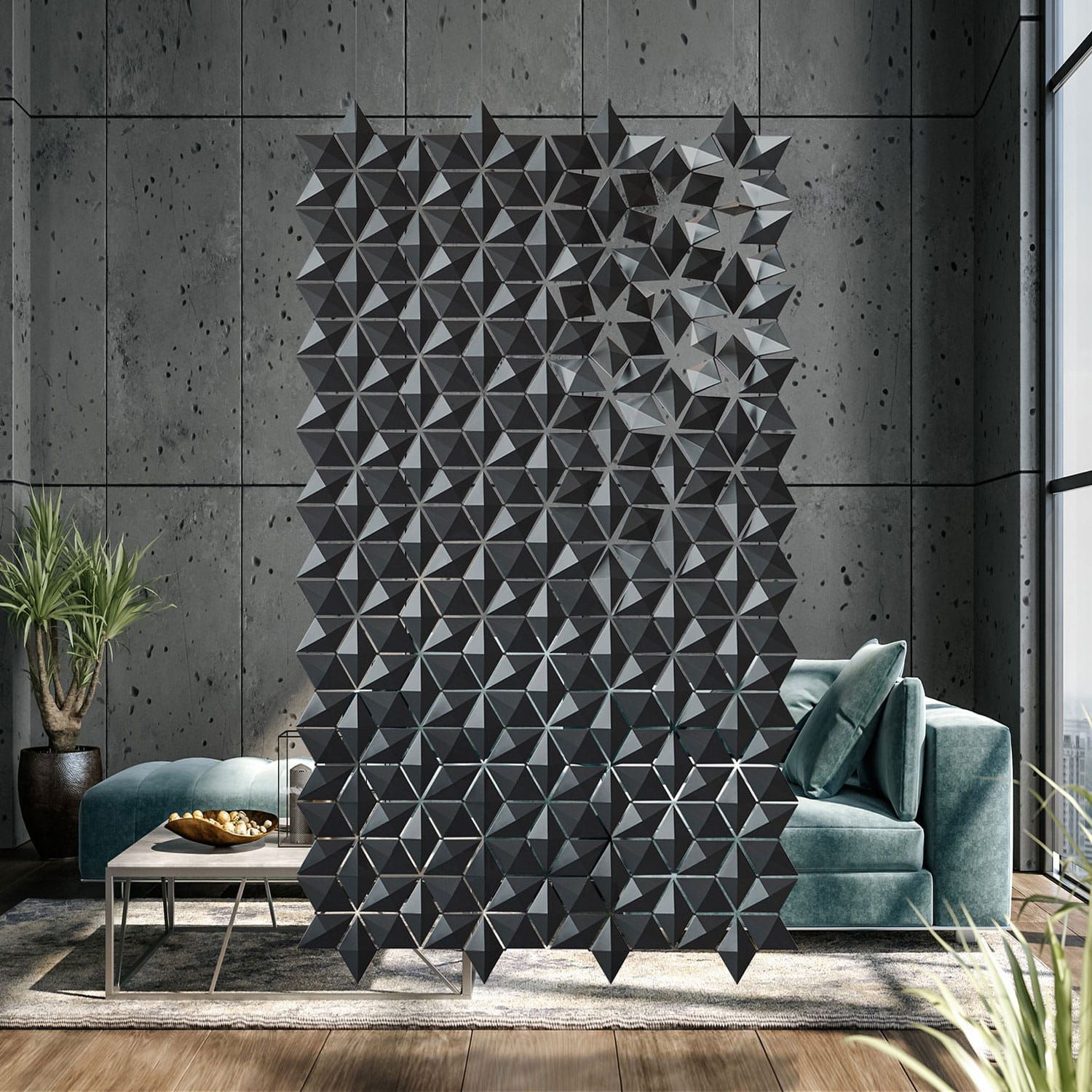 Aluminum room divider - Facet 136 x 236 - Bloomming - stainless steel ...