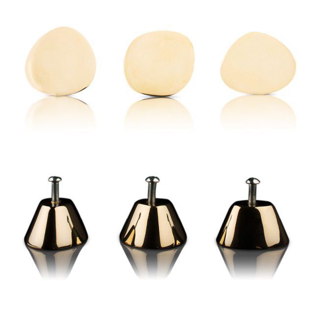 Contemporary furniture knob - FACE - SKULTUNA - brass / polished brass