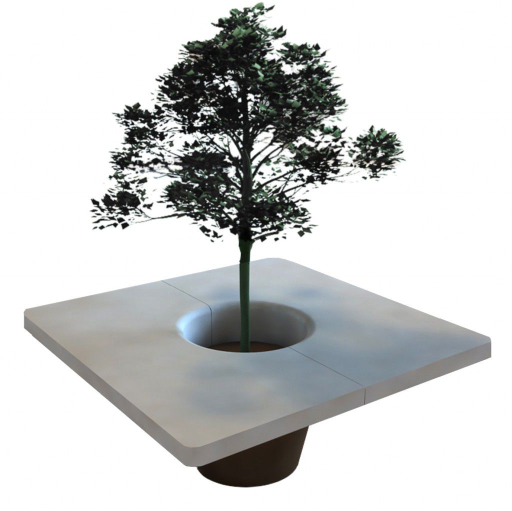 Contemporary table - POT - COMPAGNIE - MDF / square / with planter