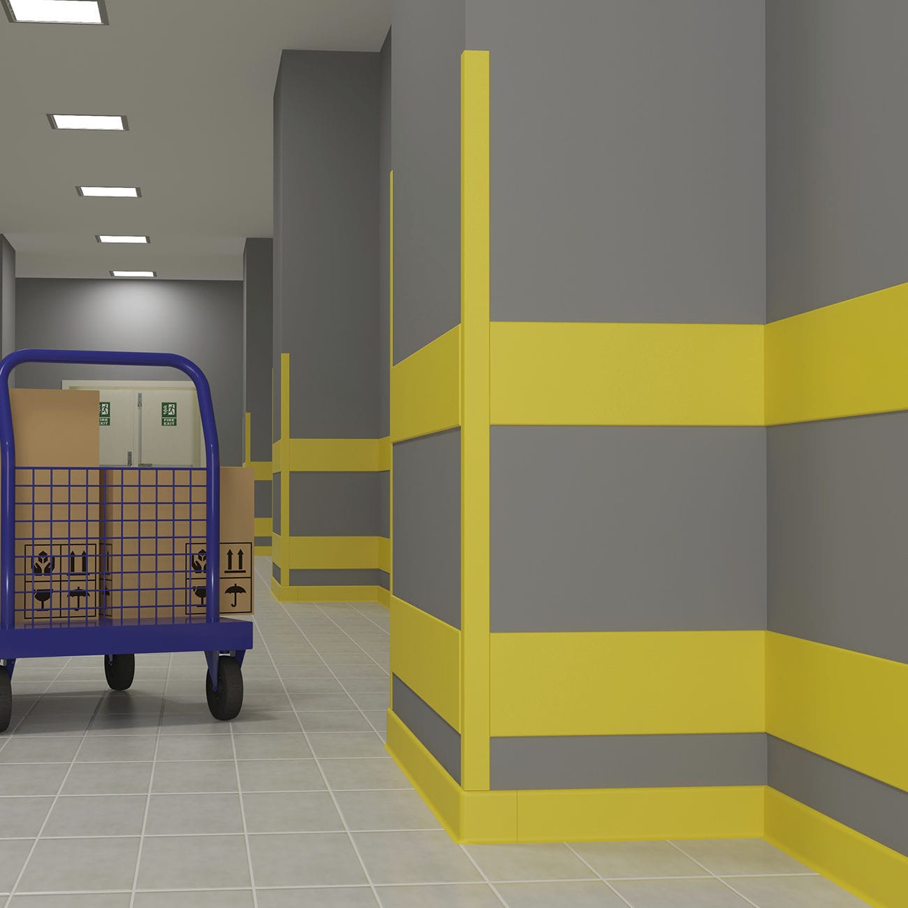 PVC wall protection - HSP series - ARFEN - rubber / corner / antibacterial