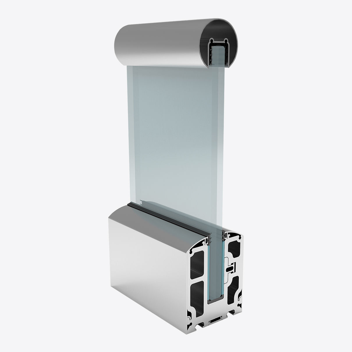 Glass railing - SMARTBASE 80-100 - ARFEN - aluminum / glass panel / indoor