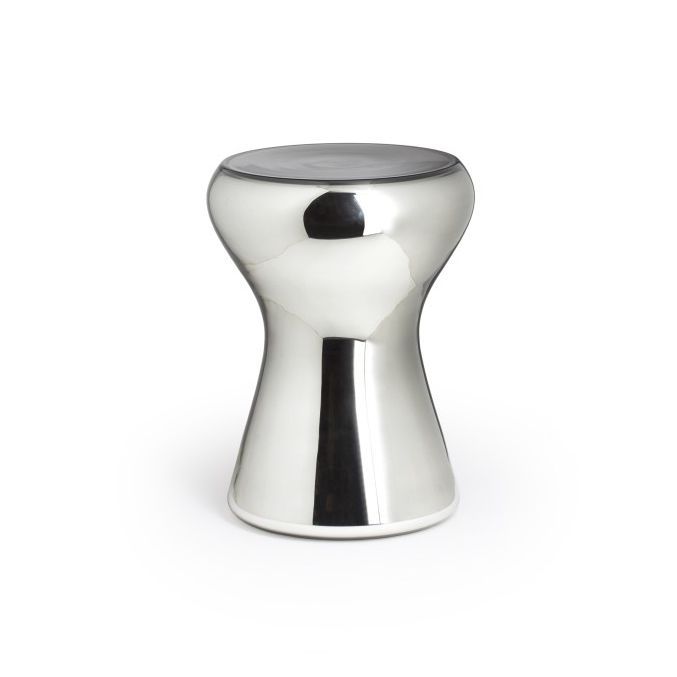Contemporary stool - ONE TO THREE - Verreum - blown glass / silver-colored