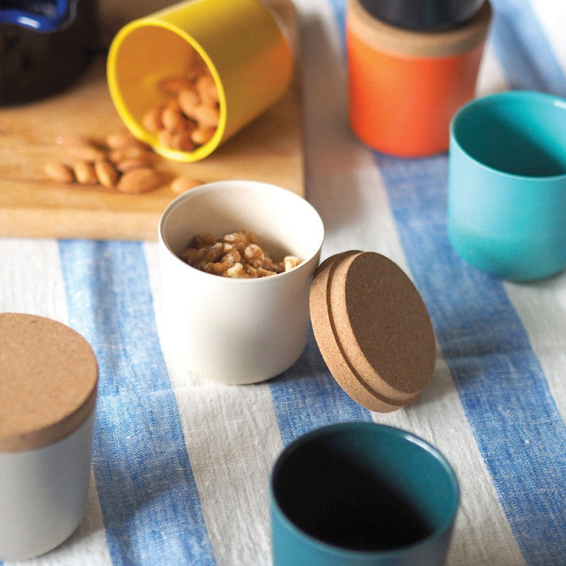 Bamboo fiber storage box - GUSTO SMALL - Ekobo - cork / food-grade melamin