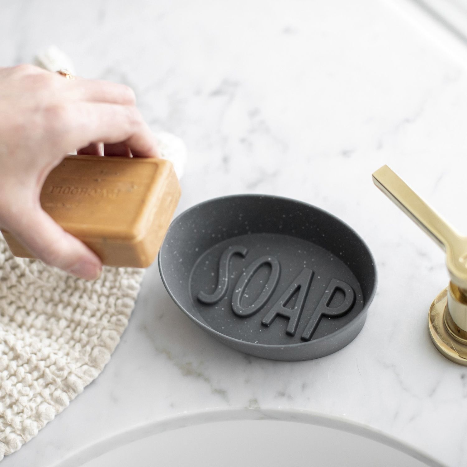 Recycled plastic soap dish - 141312 series - Koziol - bathroom