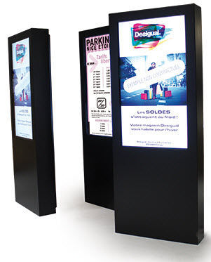 Advertising totem - MEDIATHEM - TTS - with video monitor / LED / digital