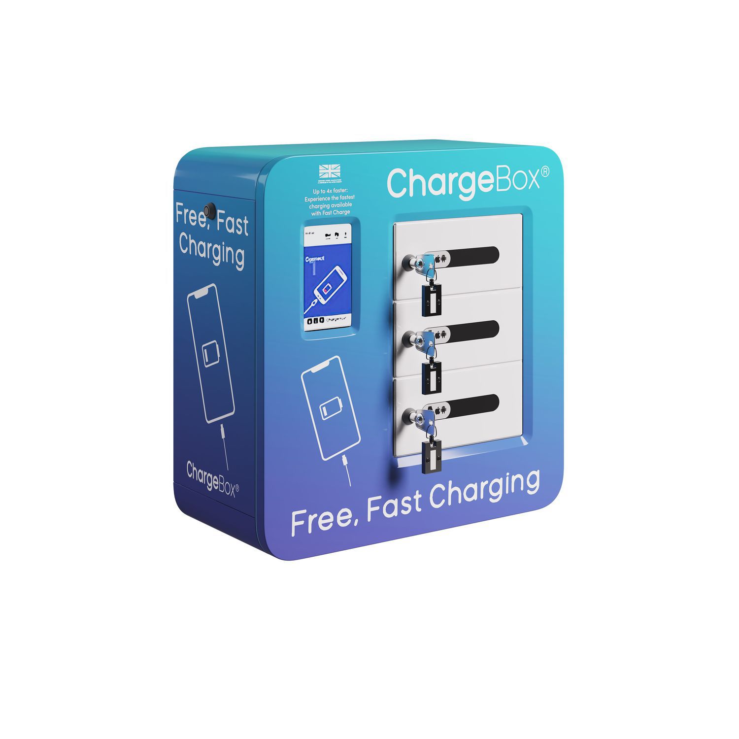 Mobile phone charging station - Fast3 - ChargeBox - USB / secure