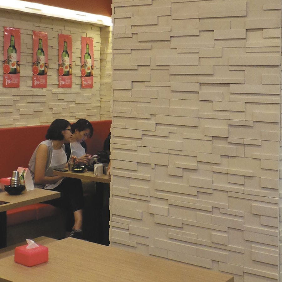 Concrete wall cladding - LINÉAIRESTONE : URBAN LATTE - CRAFT STONE ...