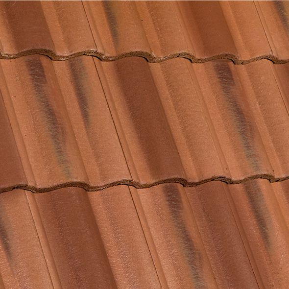 Pan roof tile - TUSCANY : FIRECLAY - Crown Roof Tiles - concrete / red