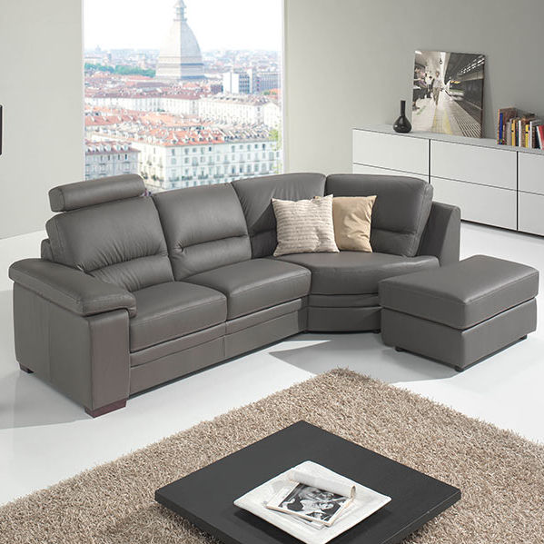 Contemporary sofa - RAMONA 2 - egoitaliano - fabric / leather / brown