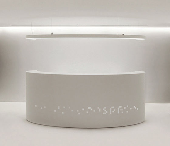 Semicircular reception desk - ELLIPSE - AMOS DESIGN - Corian®