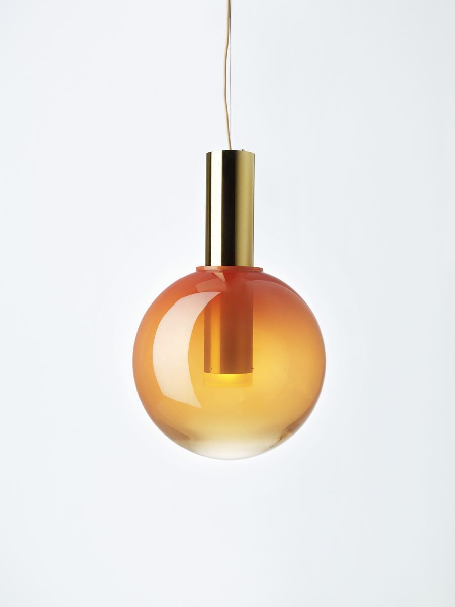 Pendant lamp - PHENOMENA : RED - BOMMA - glass / brass / contemporary