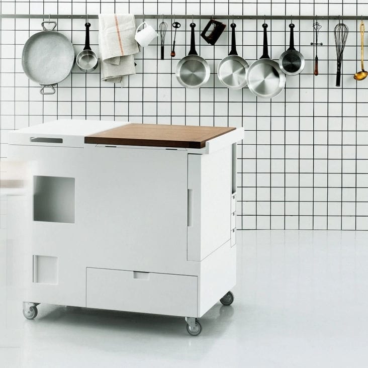 Compact kitchenette - MINIKITCHEN - Boffi - wooden / Corian® / with cooktop