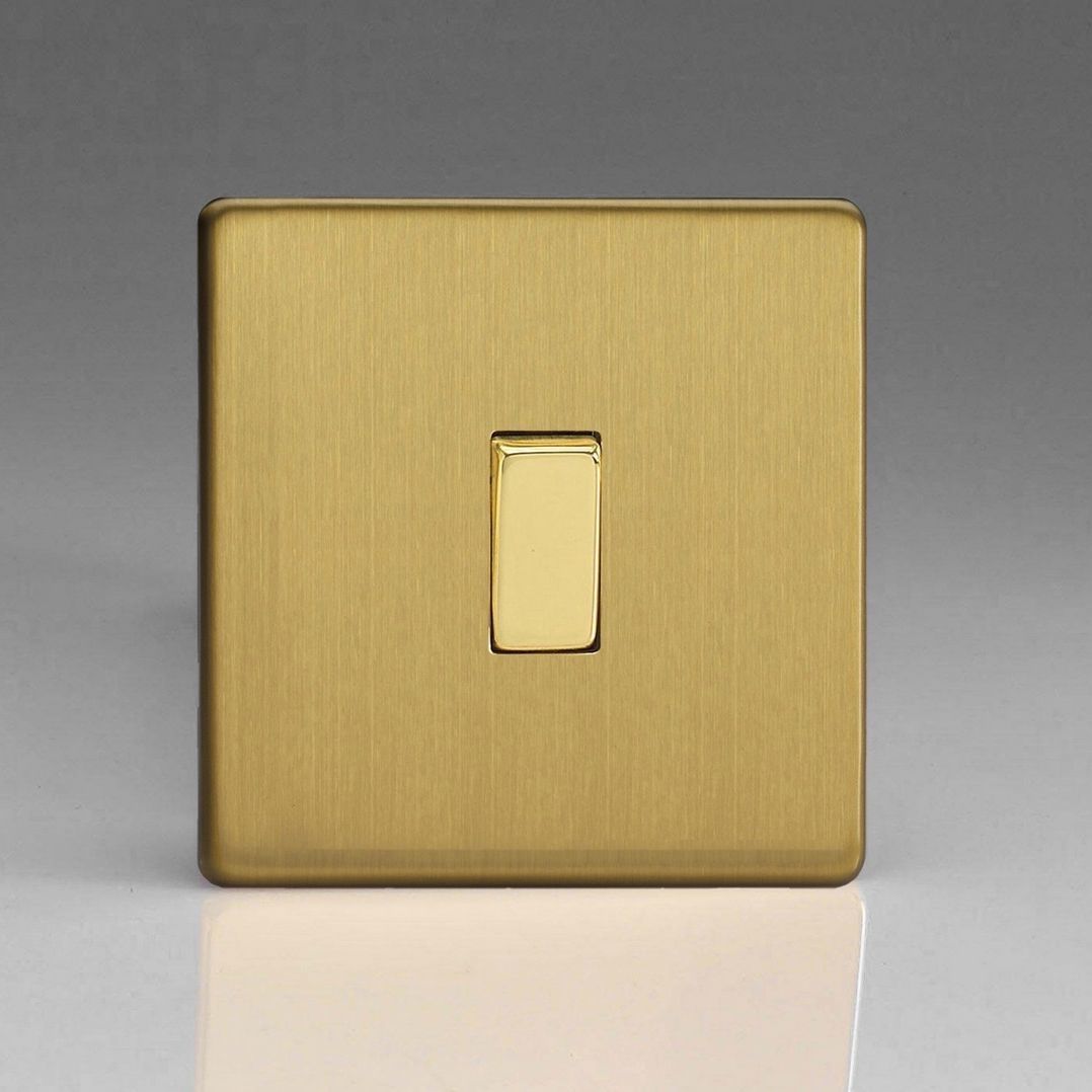 Light switch - LTB-RS7 - ALSO & CO - rocker / recessed / brushed brass
