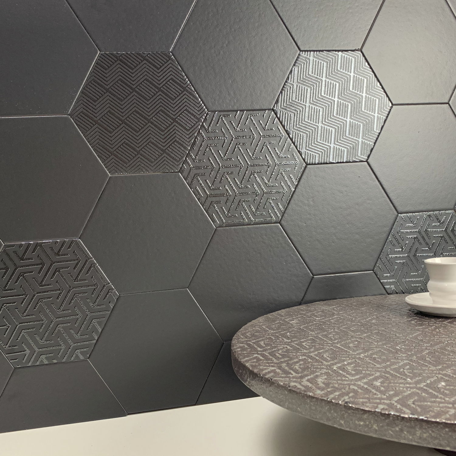 Ceramic hexagonal tile - EXA 16 - AcquarioDue - matte / polished / indoor