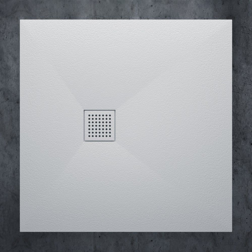 Square shower base - Lusso Stone - raised / stone / concrete