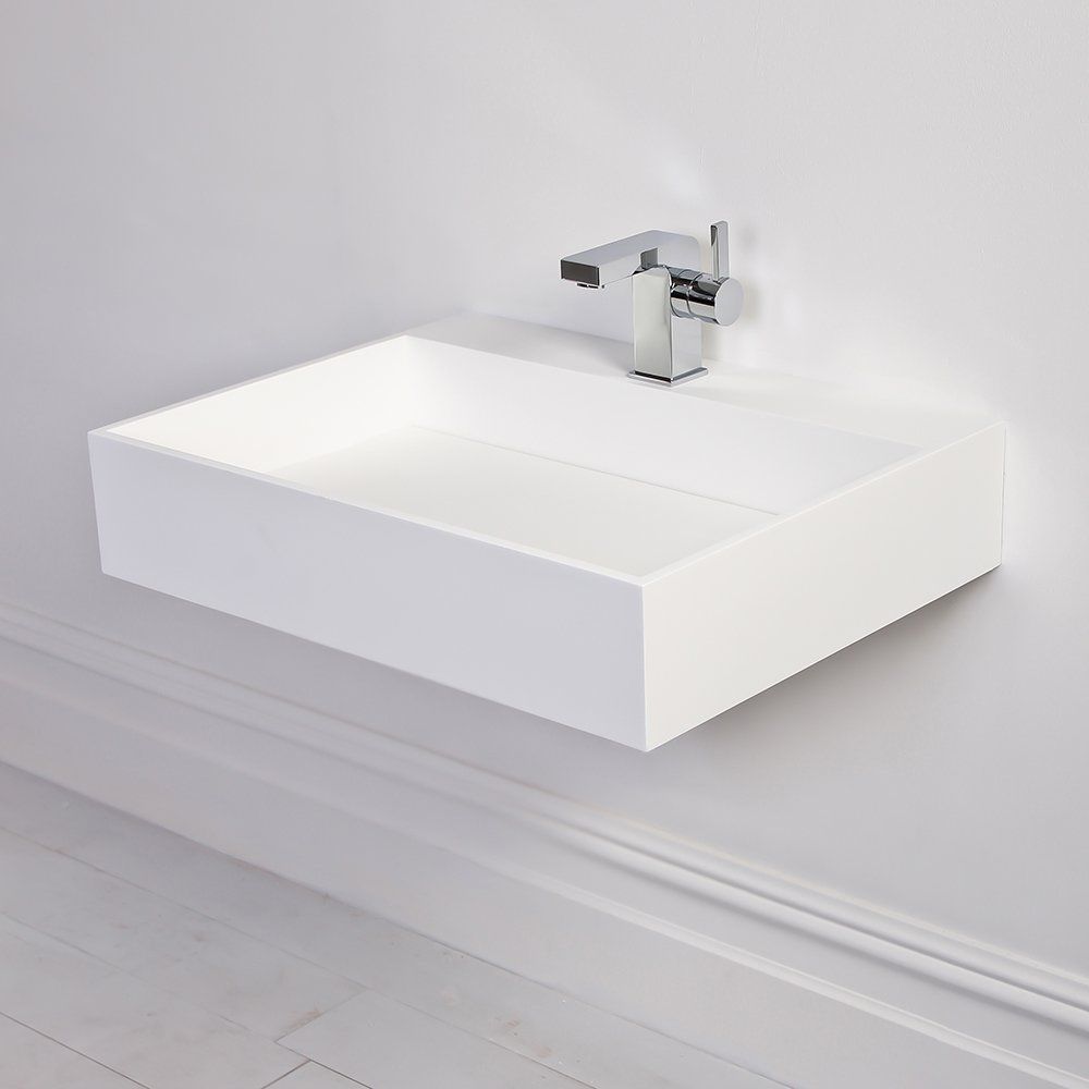 Wall-mounted washbasin - ETHOS SLIM - Lusso Stone - stone resin ...