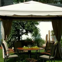 Metal gazebo - GARDEN PAVILLIONS - LECO - textile / fabric roof